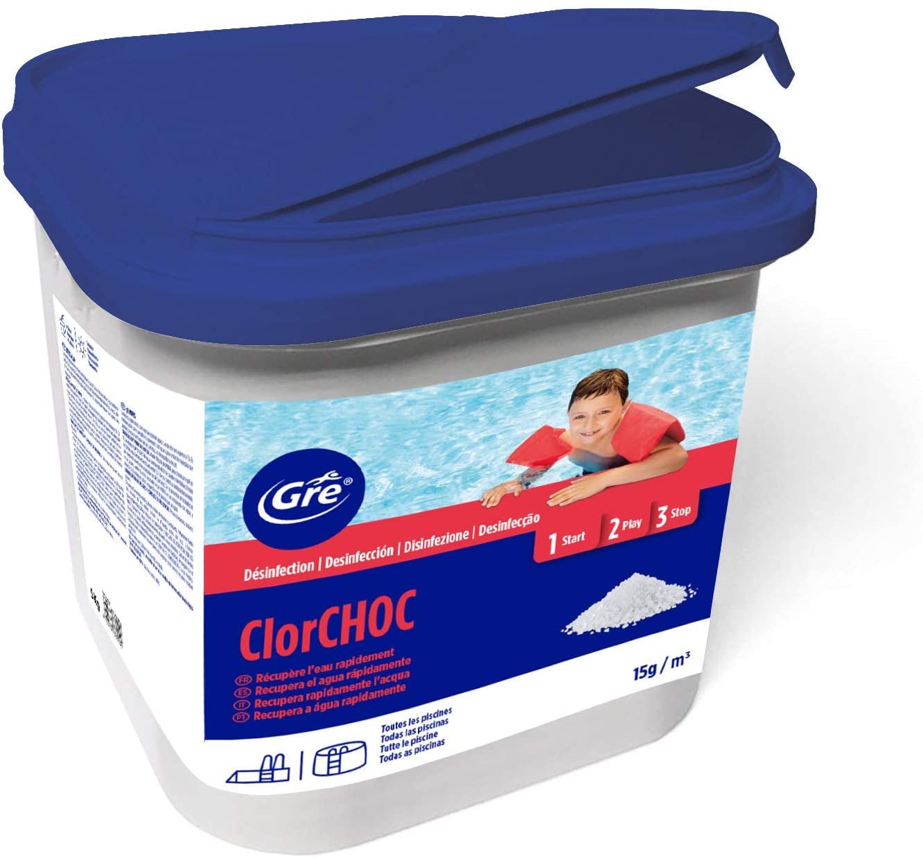 Chlore choc en granulés 5 kgs. Gre | Leroy Merlin