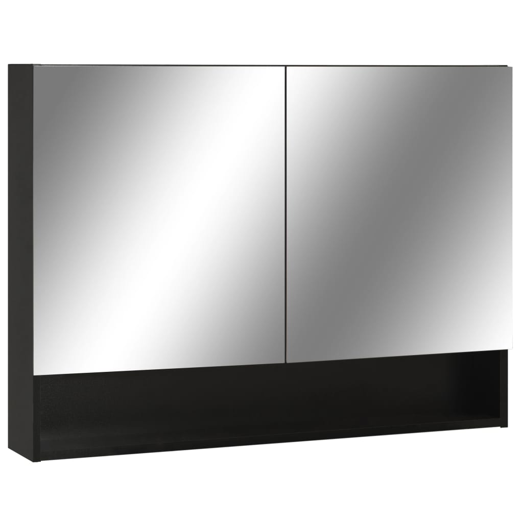 Mobile a Specchio con LED Nero 80x15x60 cm in MDF CFW376715 | Leroy Merlin