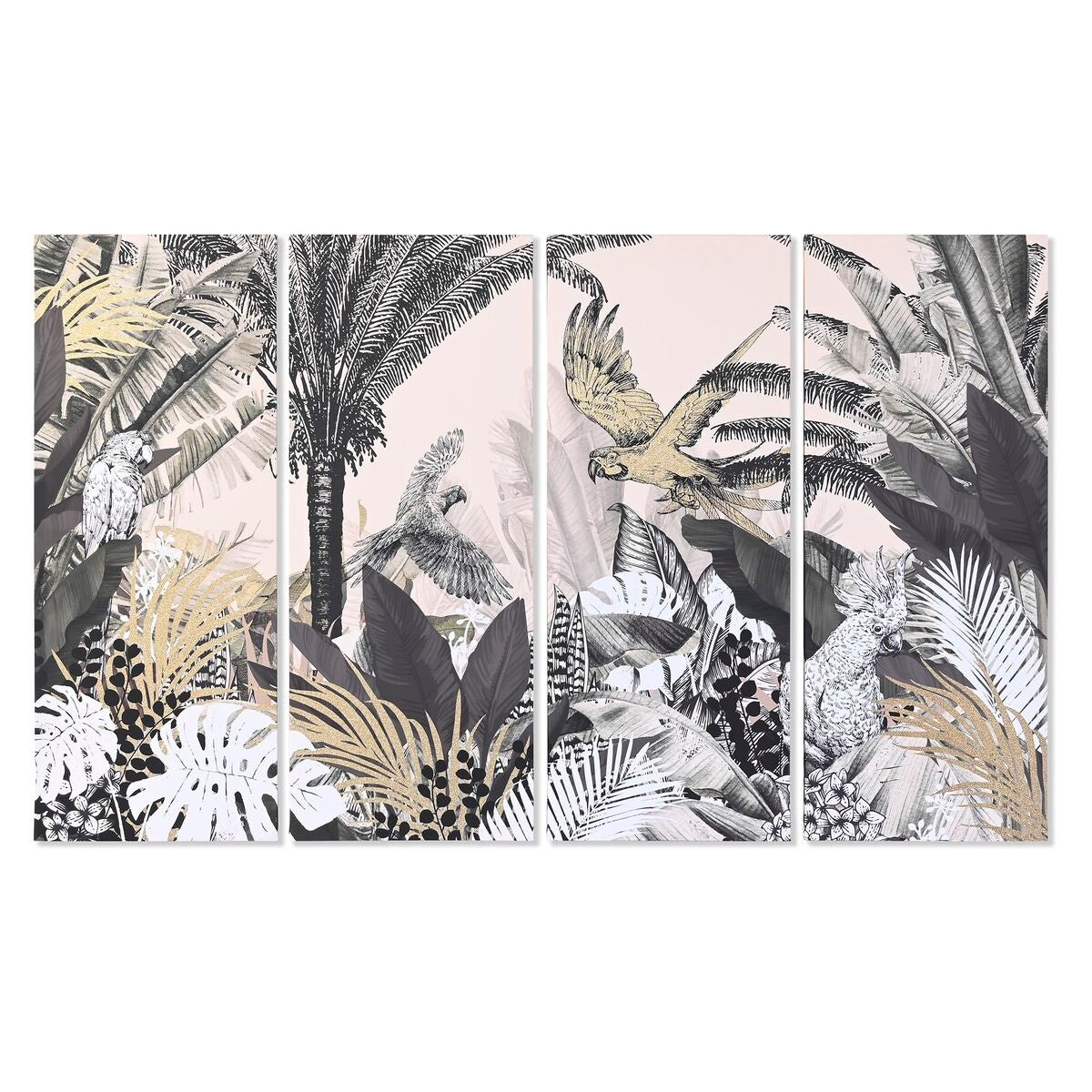 Juego de 4 cuadros DKD Home Decor Tropical (160 x 3,8 x 100 cm) | Leroy ...