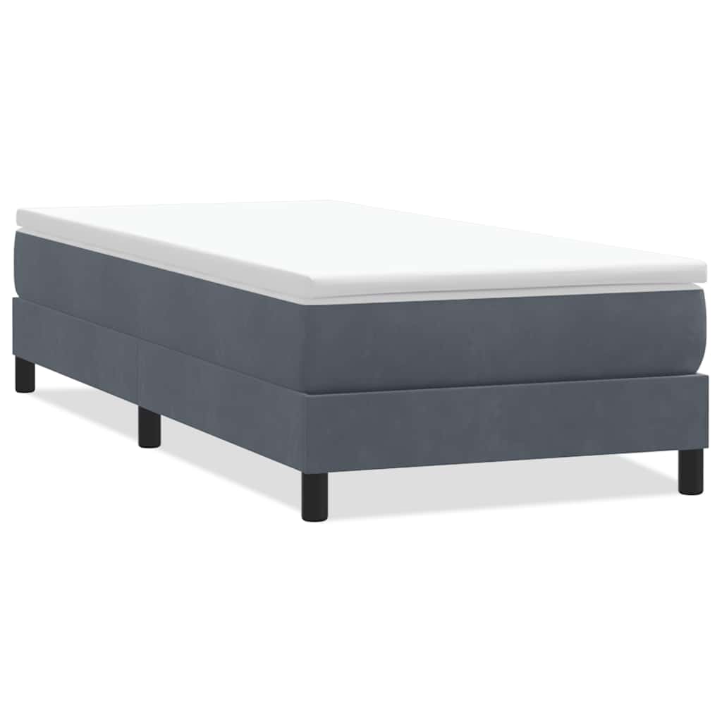 Cama box spring sin colchón gris oscuro terciopelo 100x220 cm | Leroy ...