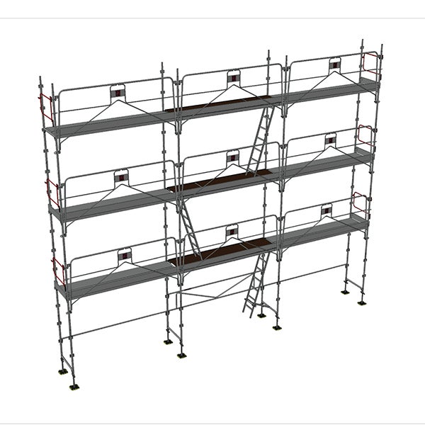 Echafaudage fixe de façade 80m² - Structure seule - Version garde-corps ...