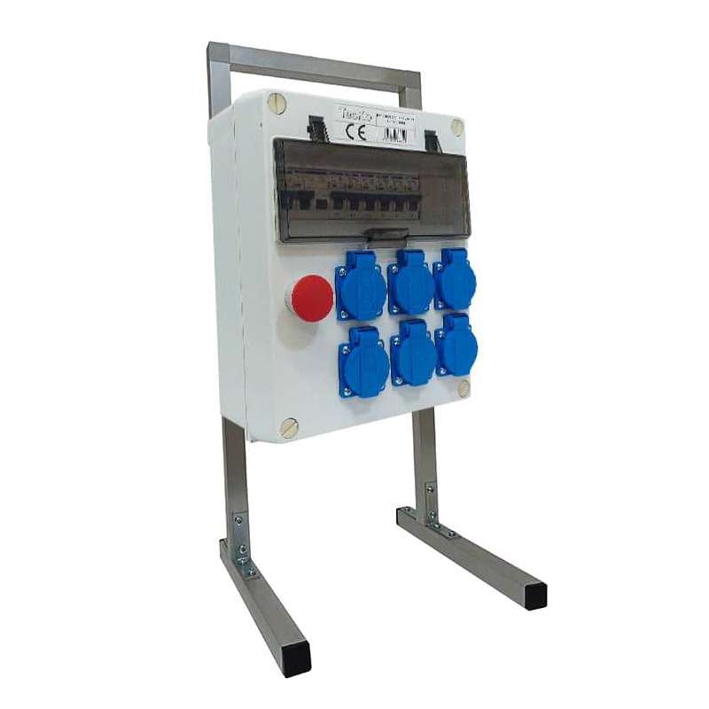 Coffret de chantier triphasé 400V - 6 prises 2P+T 16A avec arrêt d ...