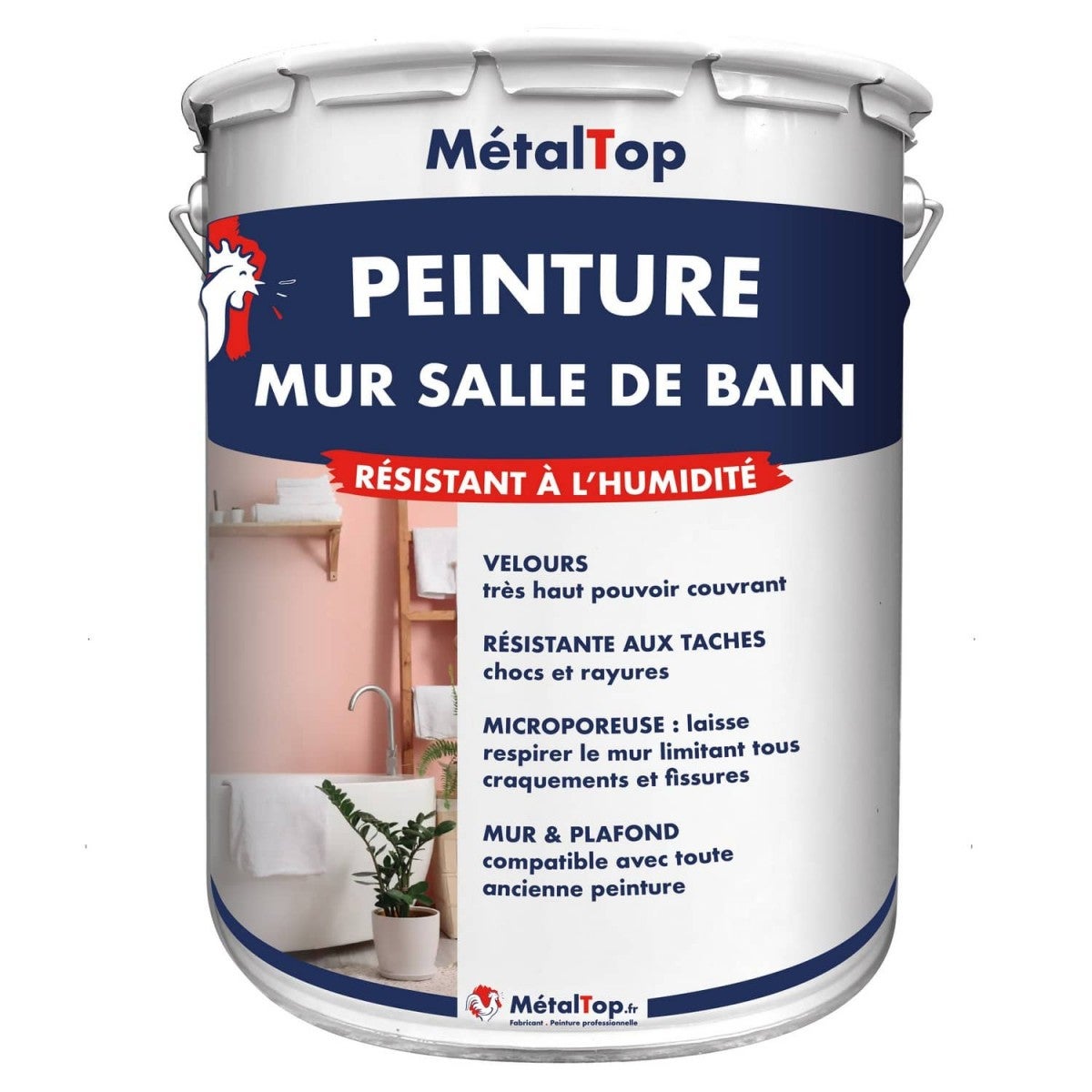 Peinture Mur Salle De Bain - Metaltop - Vert olive - RAL 6003 - Pot 1L ...