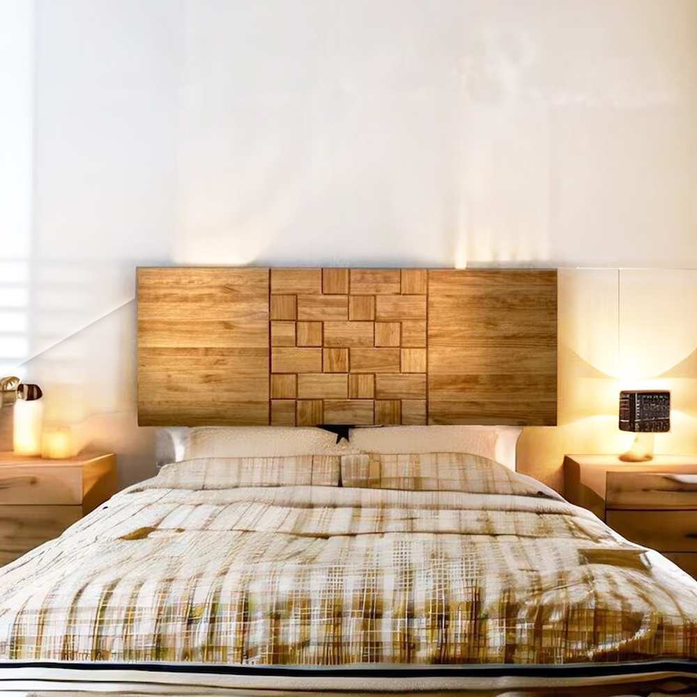 RAW WOOD® Tête de Lit | Modèle Hiyori Cubic | Finition Oak | 140x60cm ...