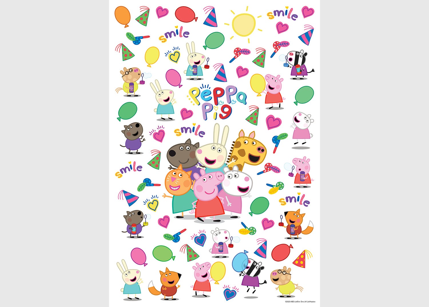 Sticker Décoratif Peppa Cochon multicolore - 42,5 x 65 cm - Sanders ...