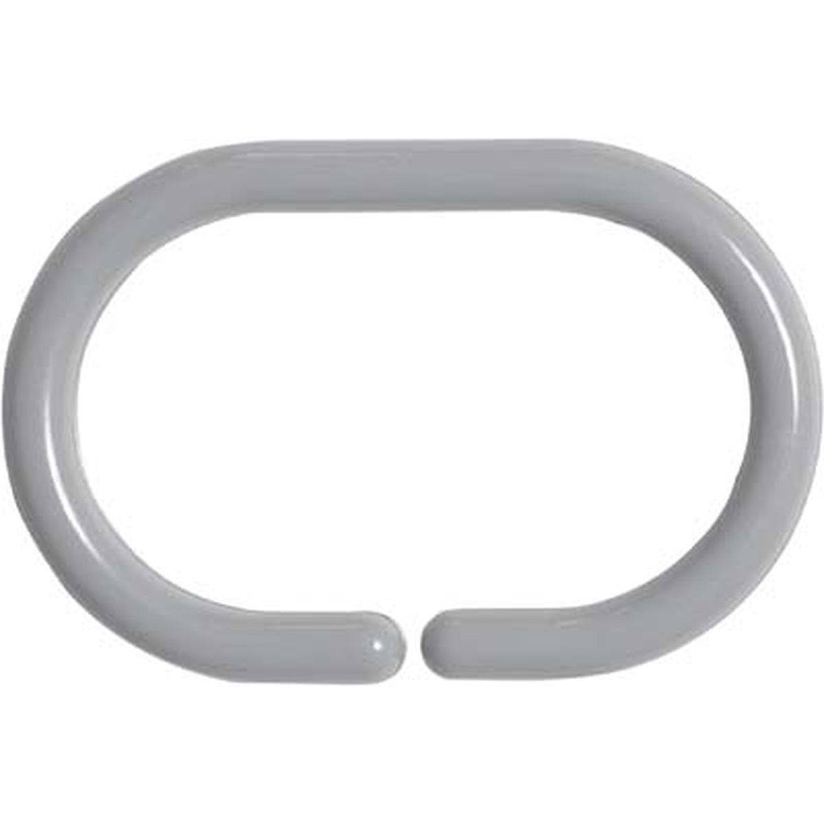 Tendance - Juego de 12 anillos de ducha pp - gris perla | Leroy Merlin