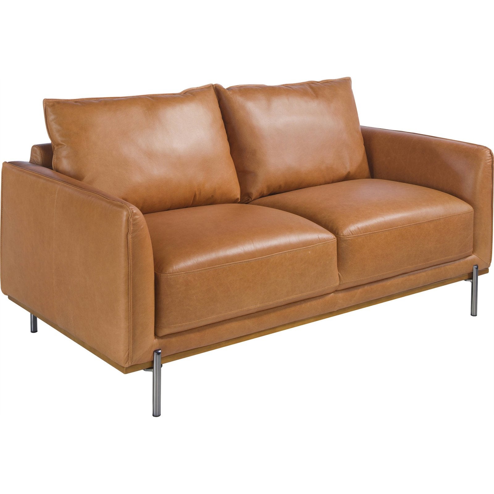 Canapé 2 places en cuir marron Angel Cerda 164 x 88 x 83 cm Brun buffle ...