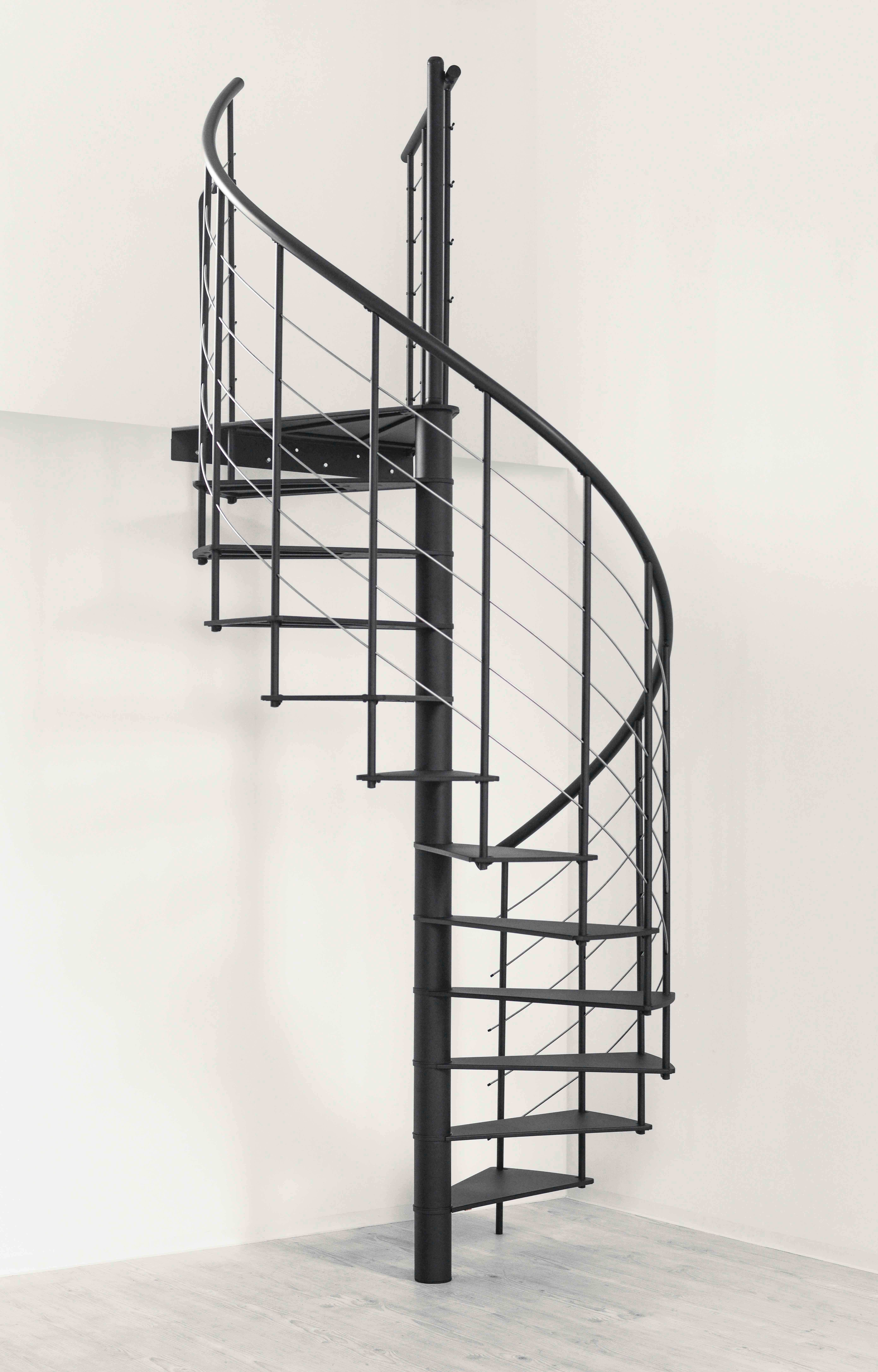 Escalier colimaçon métal MILANO - 160 cm - Acier gris | Leroy Merlin