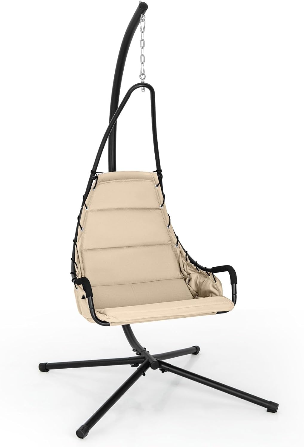 COSTWAY Fauteuil Suspendu avec Support en Acier, Balançoire Suspendue ...