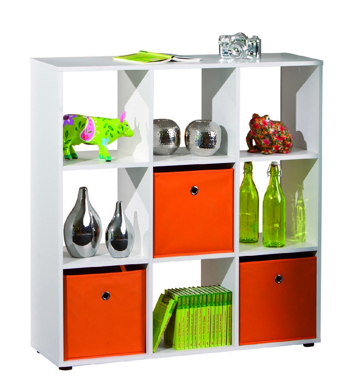 Bibliothèque en stratifié à neuf compartiments, couleur blanche, 104,5 x 109 x 33. | Leroy Merlin