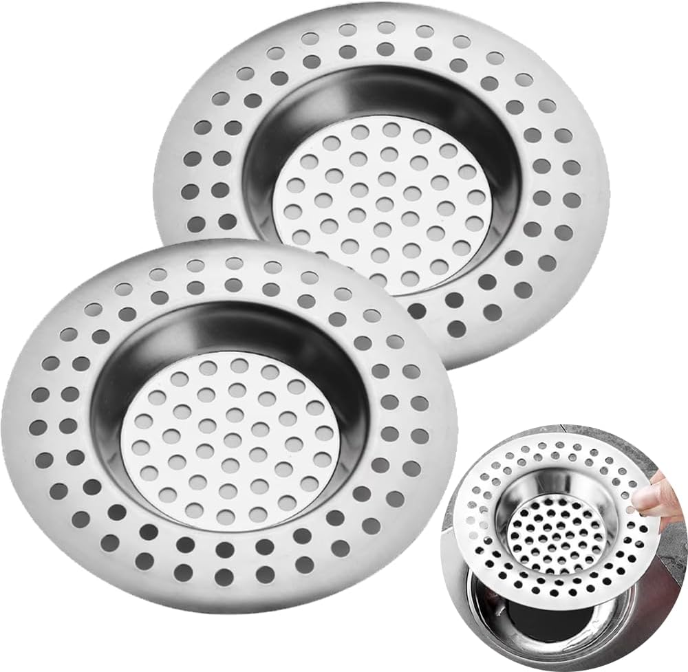2 Pcs Stainless Steel Kitchen Sink Drain Filter Kitchen Sink Drain ...