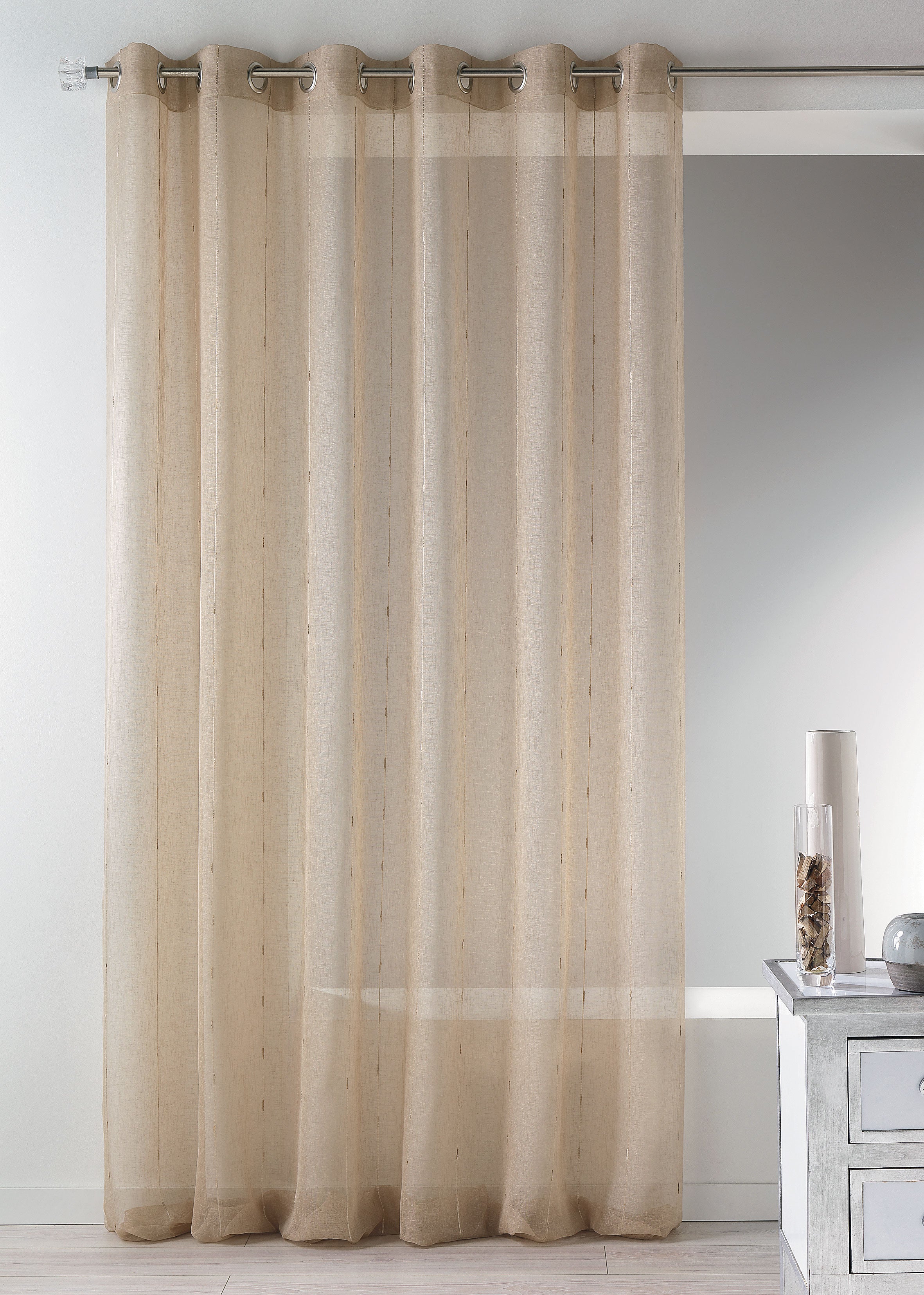Voilage en étamine tissée grande largeur - Lin - 300 x 260 cm ...