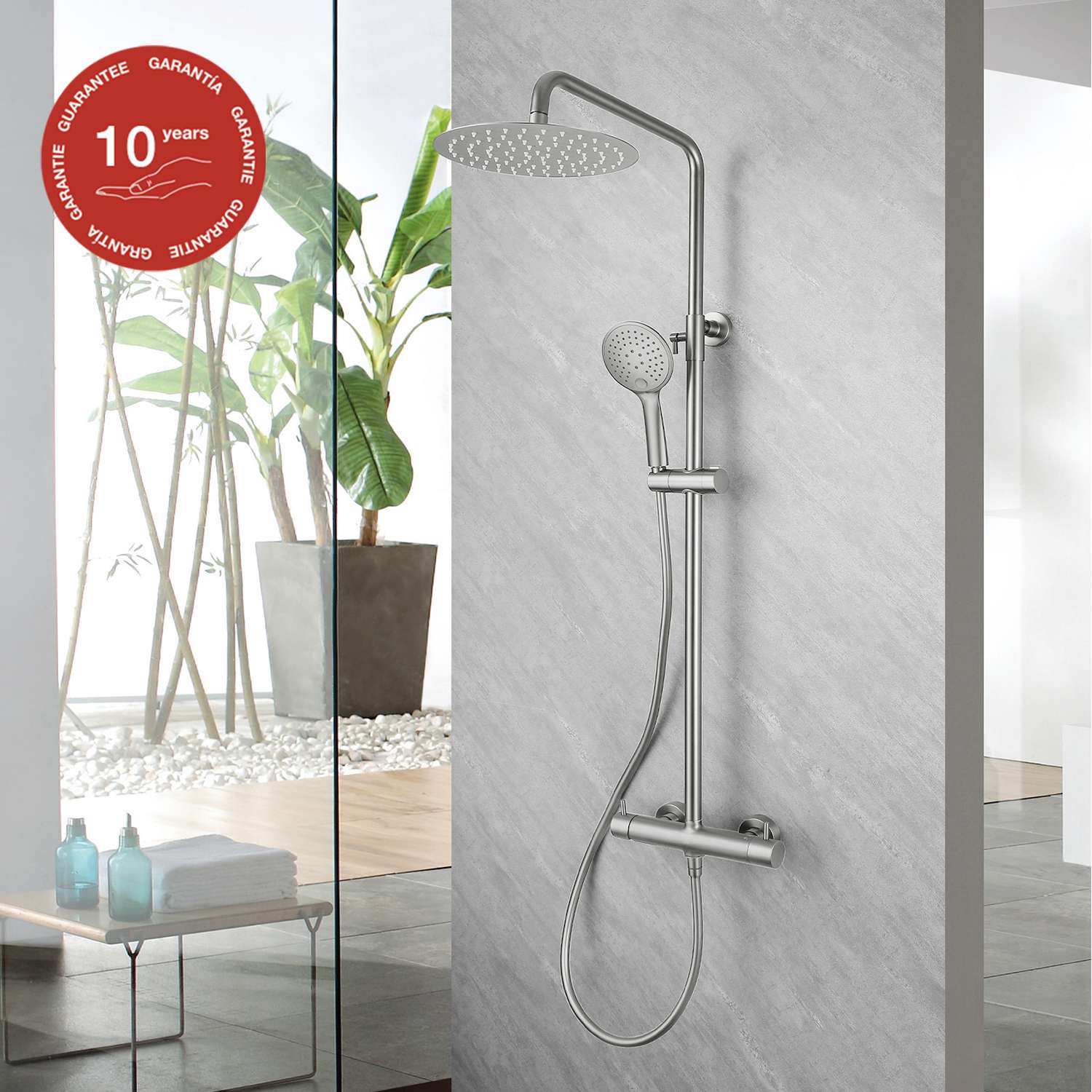 Colonne de douche mécanique avec barre extensible SKY BATH nickel ...
