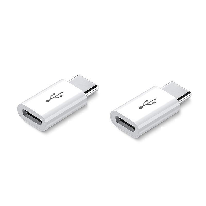 2-Pack Short Android to USB-C Adapter White | Leroy Merlin