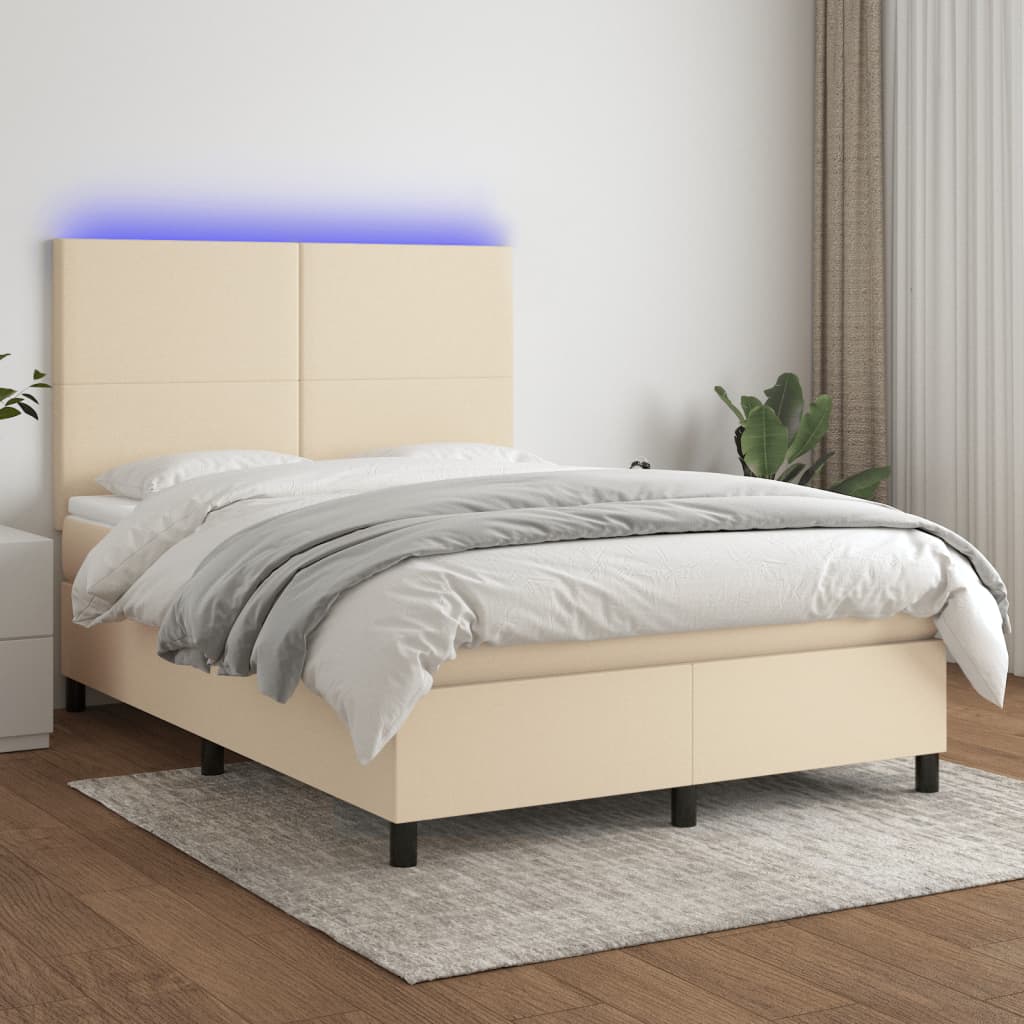 Lit double | Lit adulte | Sommier à lattes de lit et matelas et LED ...