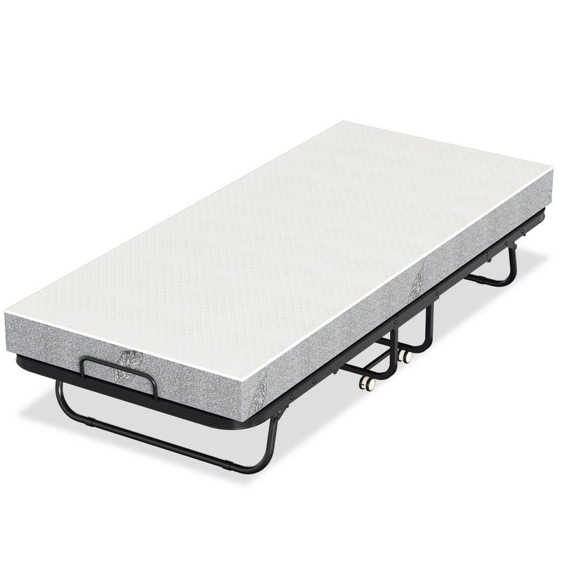 Lit Pliant lit d'appoint invité - Pliant 90x200cm avec 4 Roulettes ...