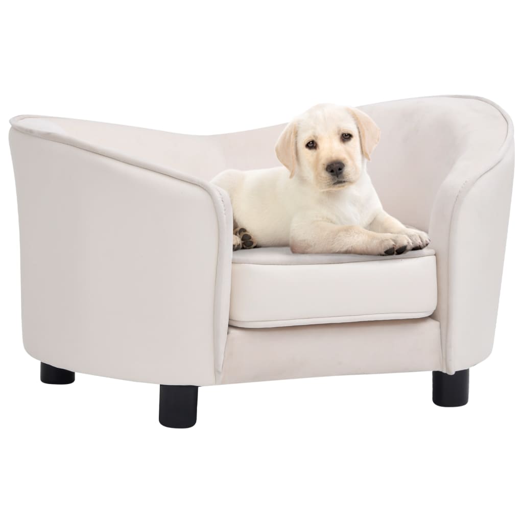 Maison Exclusive - Sofá para perros felpa y cuero sintético crema ...
