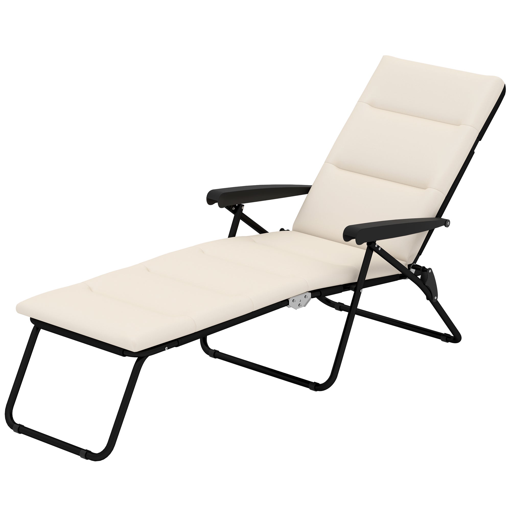 Transat pliable avec matelas, accoudoirs et dossier réglable 6 ...