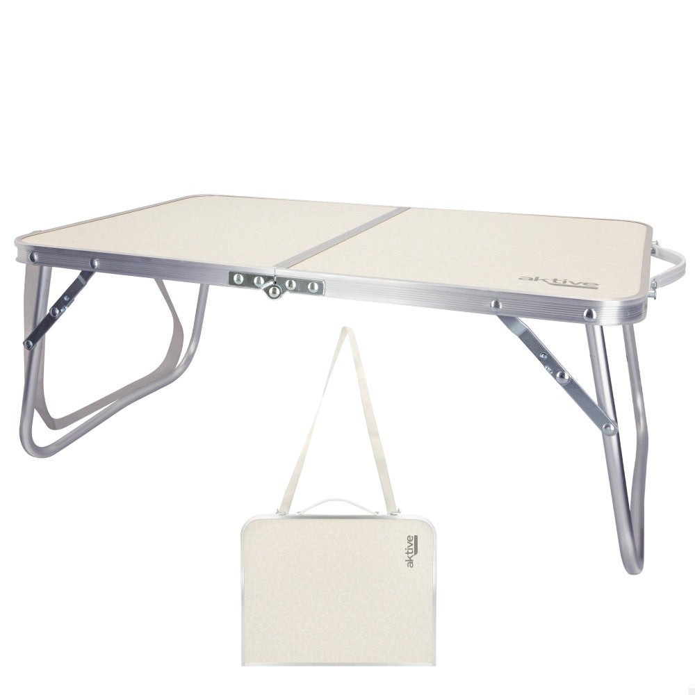 Table pliante en aluminium avec poignée. Table de camping, plage ou ...