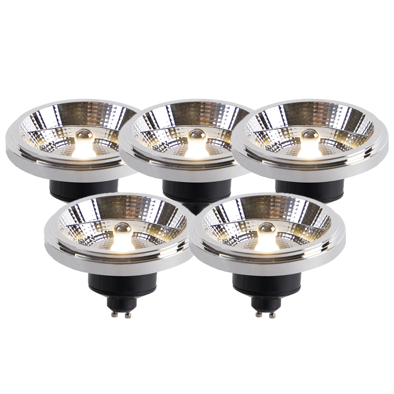 Set de 5 bombillas LED AR111 GU10 12W 2000K-3000K regulable en ...