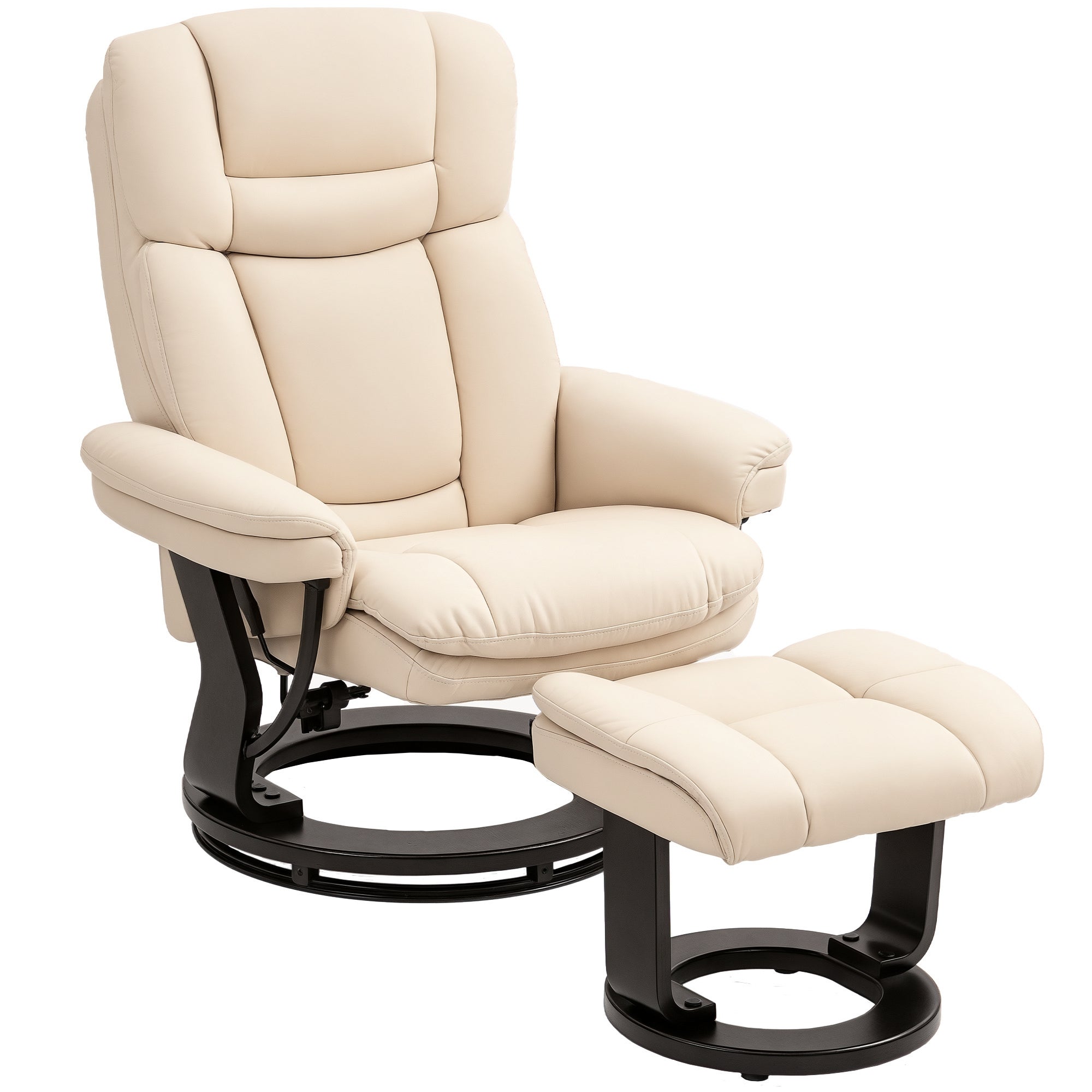 Fauteuil de salon avec repose-pieds PU HOMCOM | Leroy Merlin