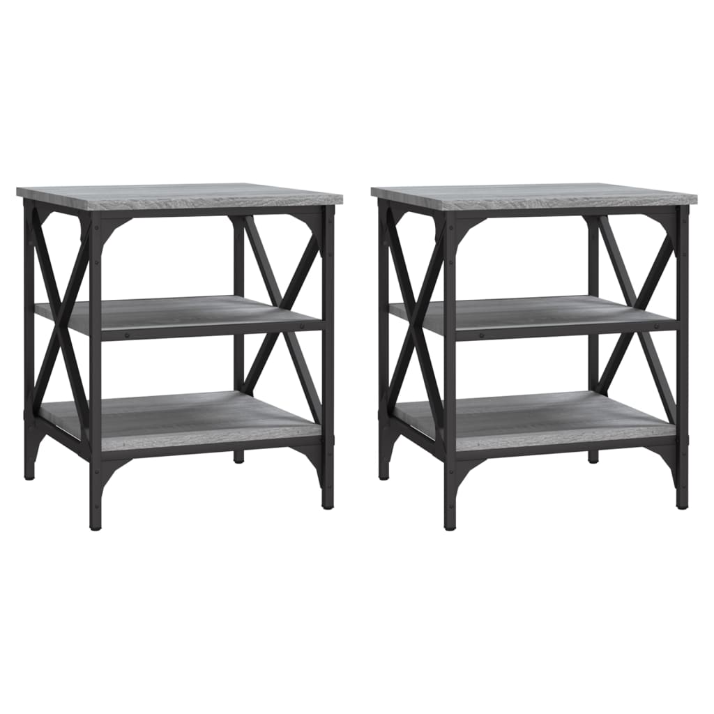 Tables d'appoint 2 pcs bois gris Sonoma 40x42x50 cm - COMFORTXL | Leroy ...