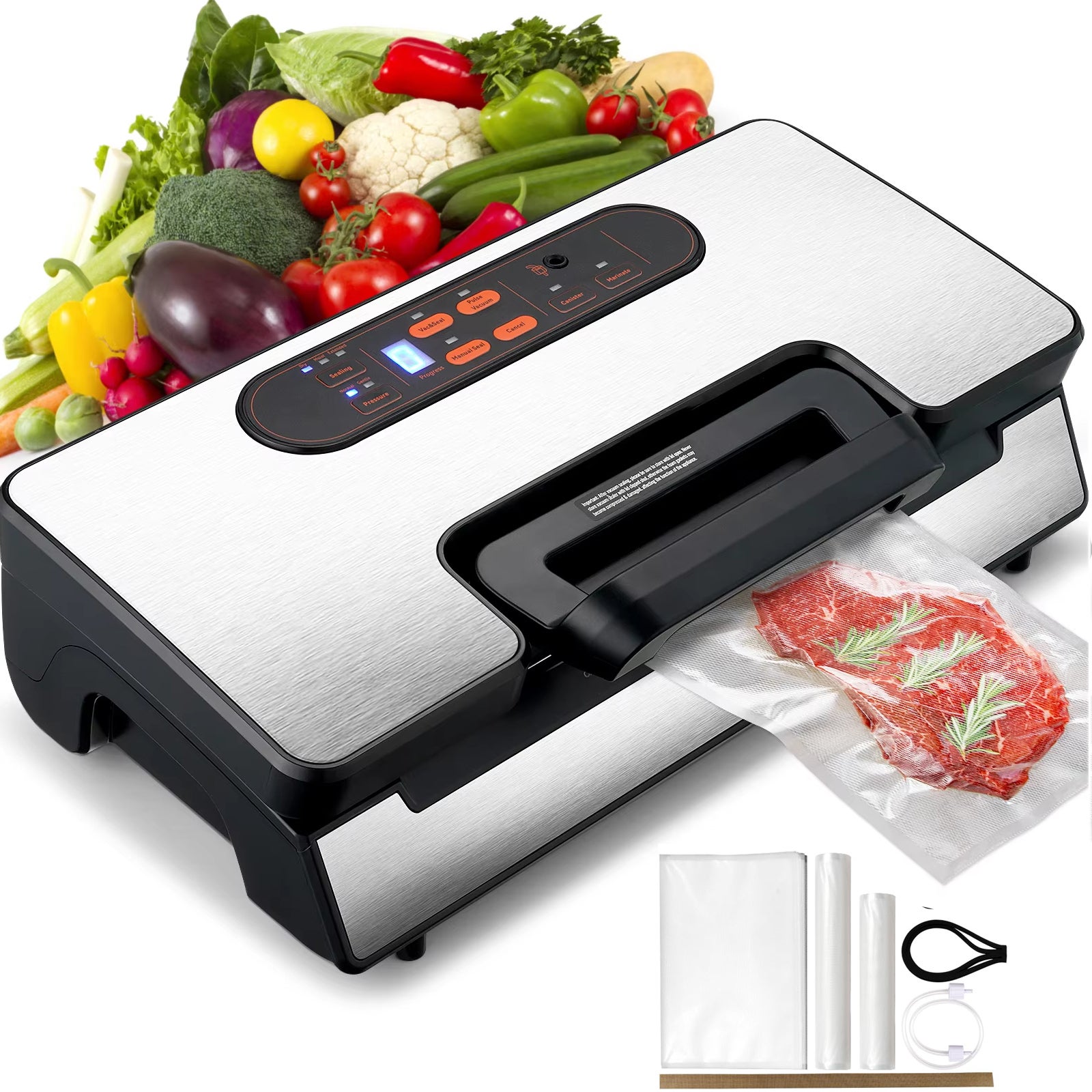 Machine d'emballage sous vide alimentaire 90 kPa 130 W, avec 10 sacs ...