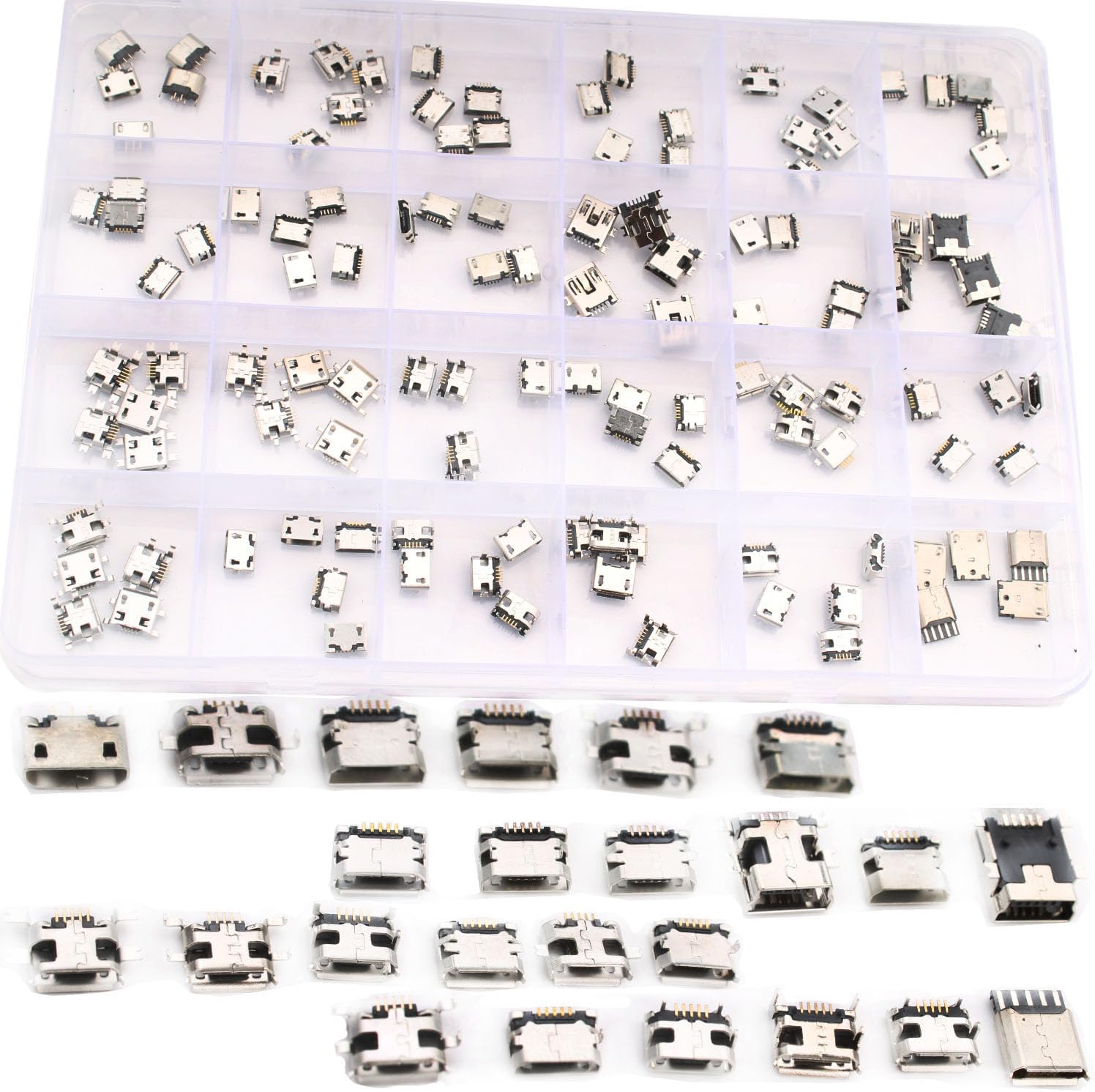 120 Conectores USB para Soldar - Micro USB Hembra de 5 Pines, para ...