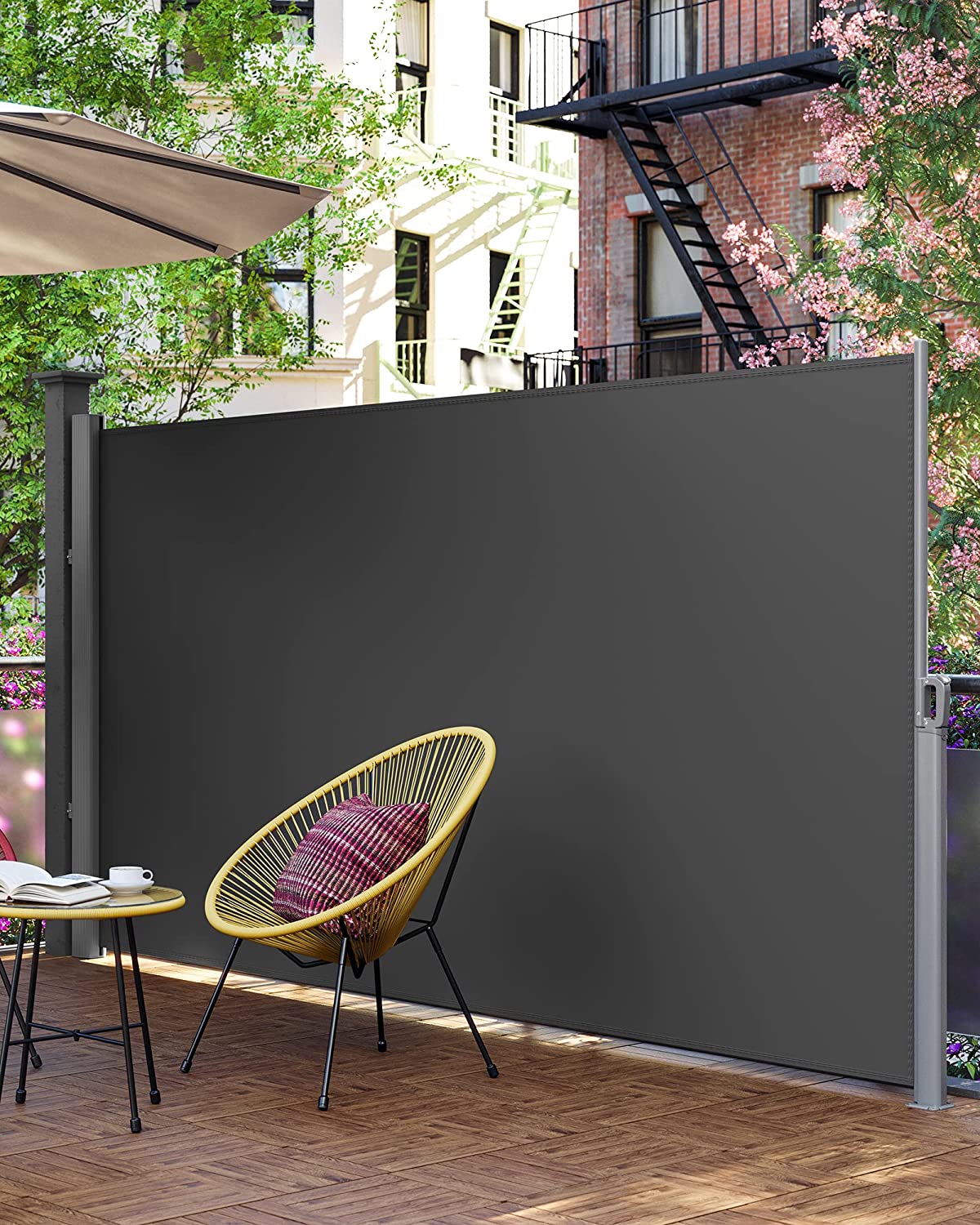 Paravent extérieur Alu Store latéral 400 x 160cm Auvent rétractable ...