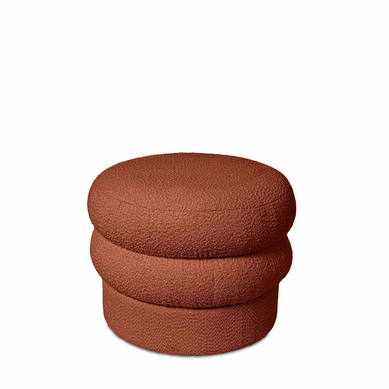 Puff Harper tapizado en terracota | Leroy Merlin