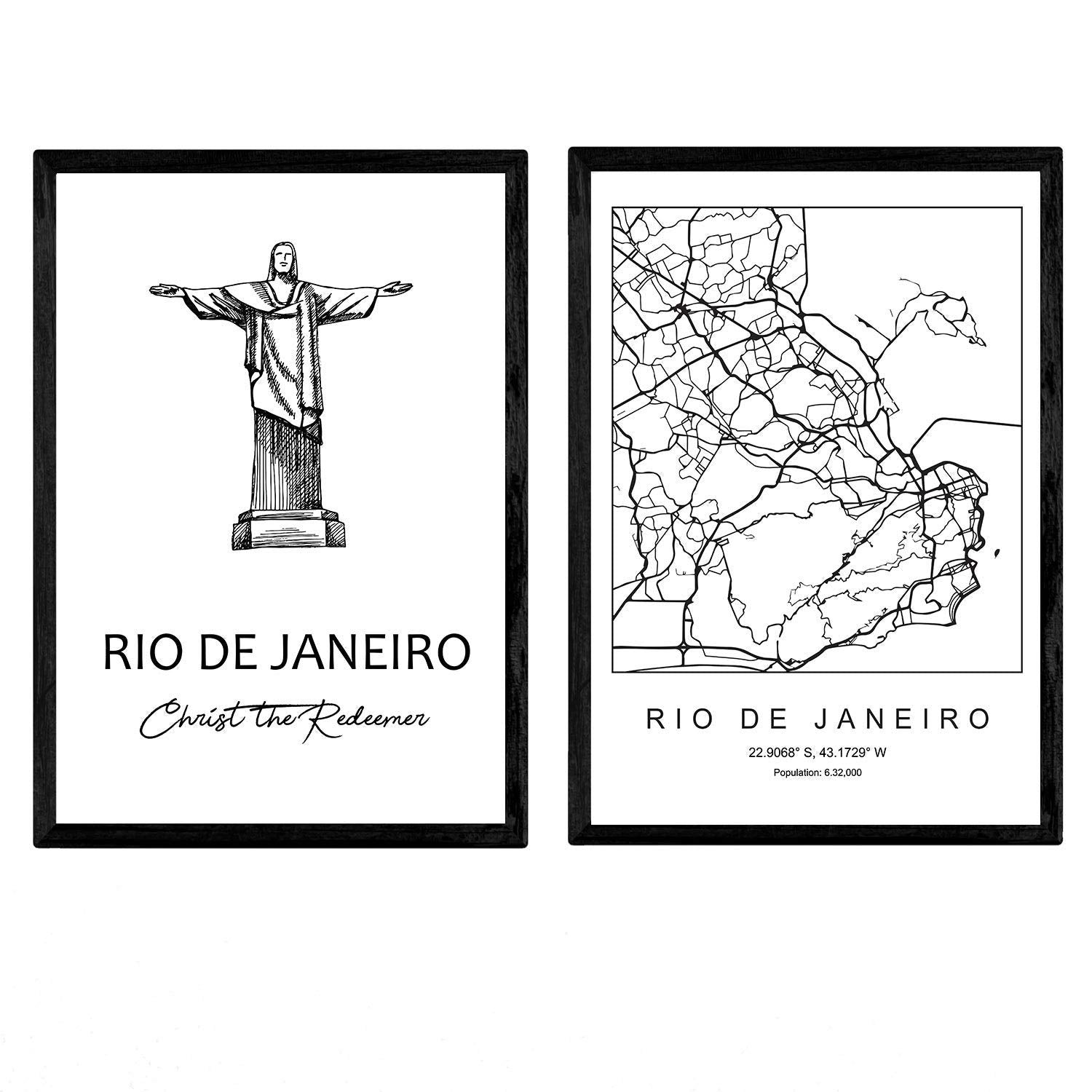 Pack De Posters De Rio De Janeiro El Cristo Redentor. Láminas Con ...