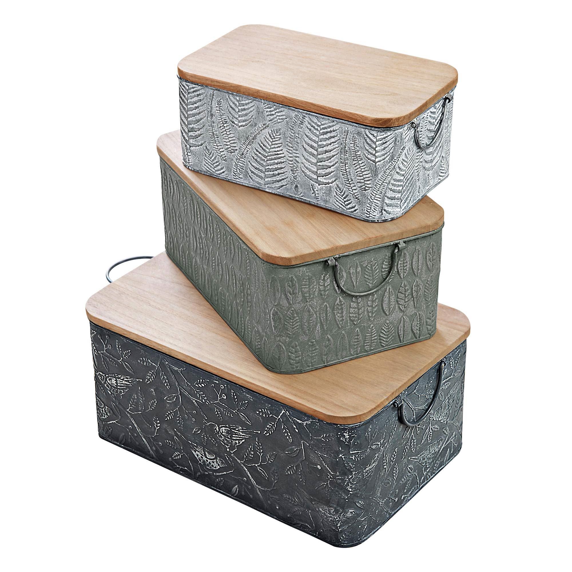 Boite KUZH gris en métal | Leroy Merlin