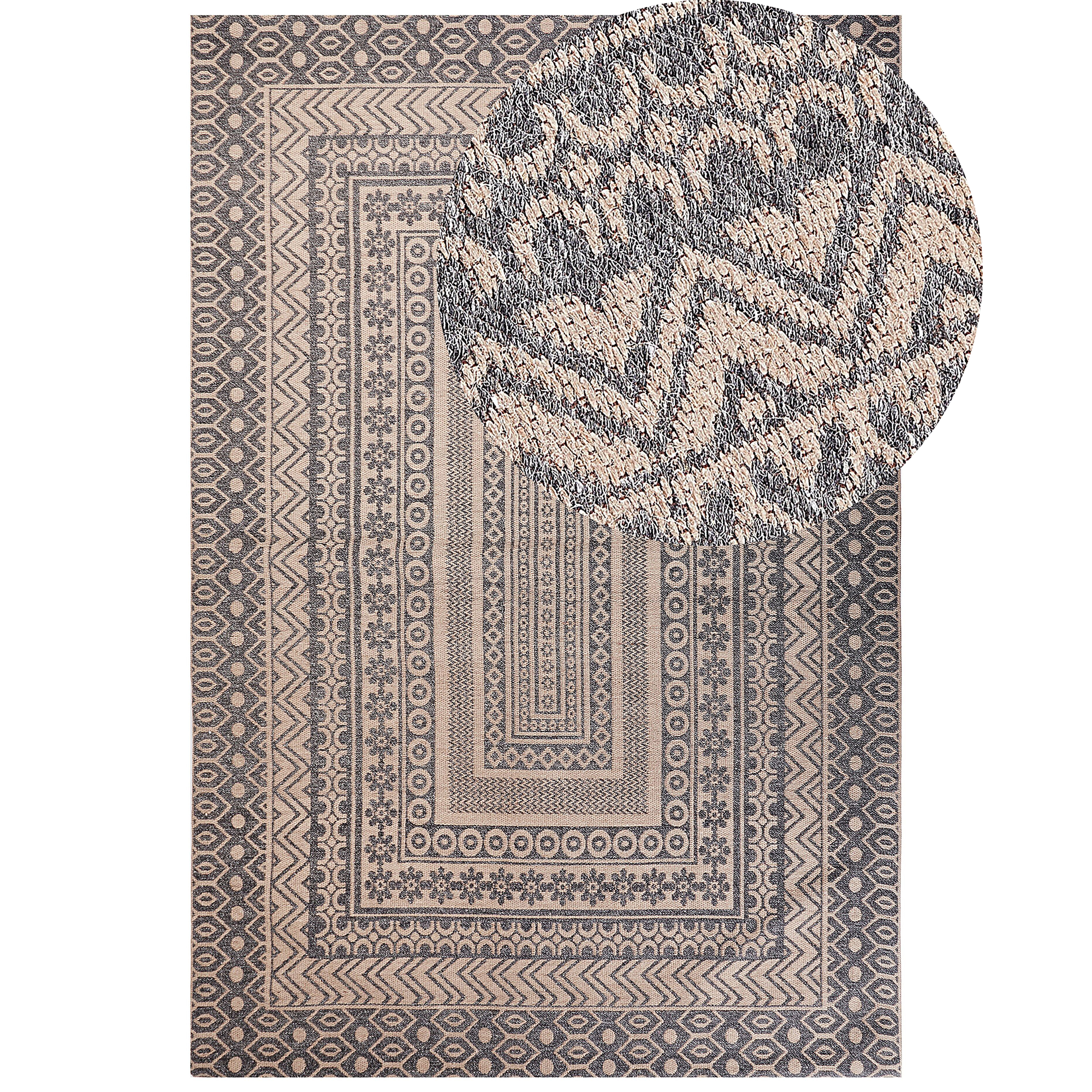 Tapis en jute beige et gris 200 x 300 cm BAGLAR | Leroy Merlin