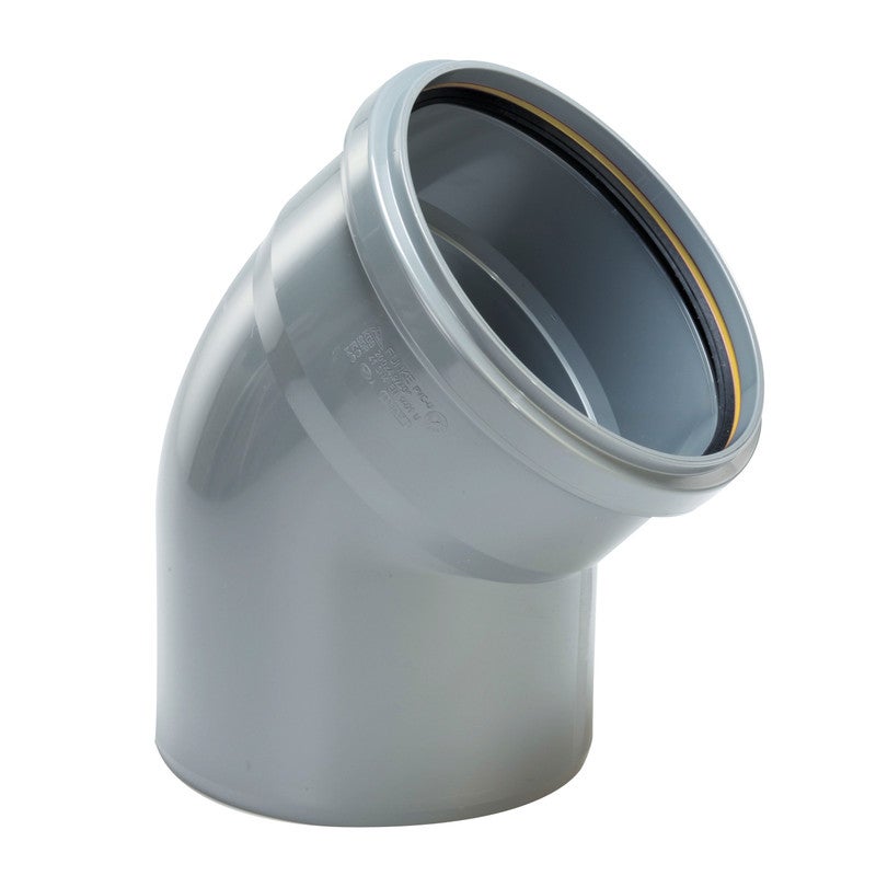 Coude PVC assainissement à joint 45° mâle/femelle Ø160 | Leroy Merlin