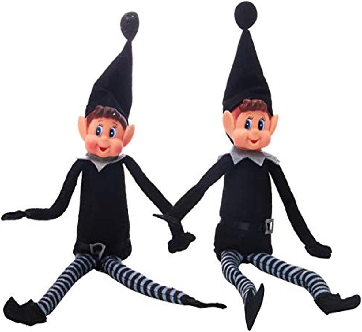 12" Bendable Poseable Elf with Vinyl Head - Christmas Accessory (Black ...