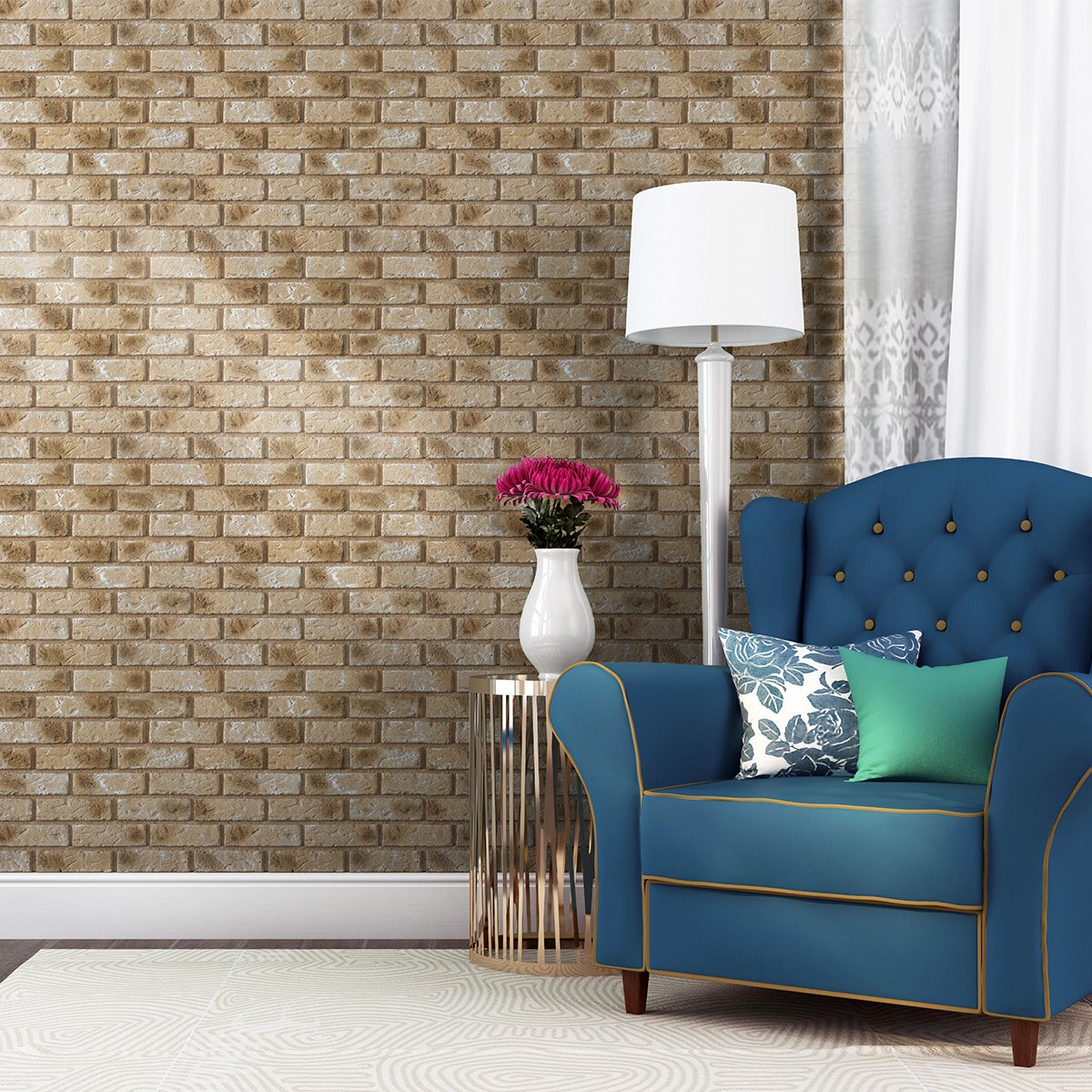 Rivestimento decorativo effetto mattone - EASY BRICK ARIA DESERT - Modulo - 1m² - interno ...