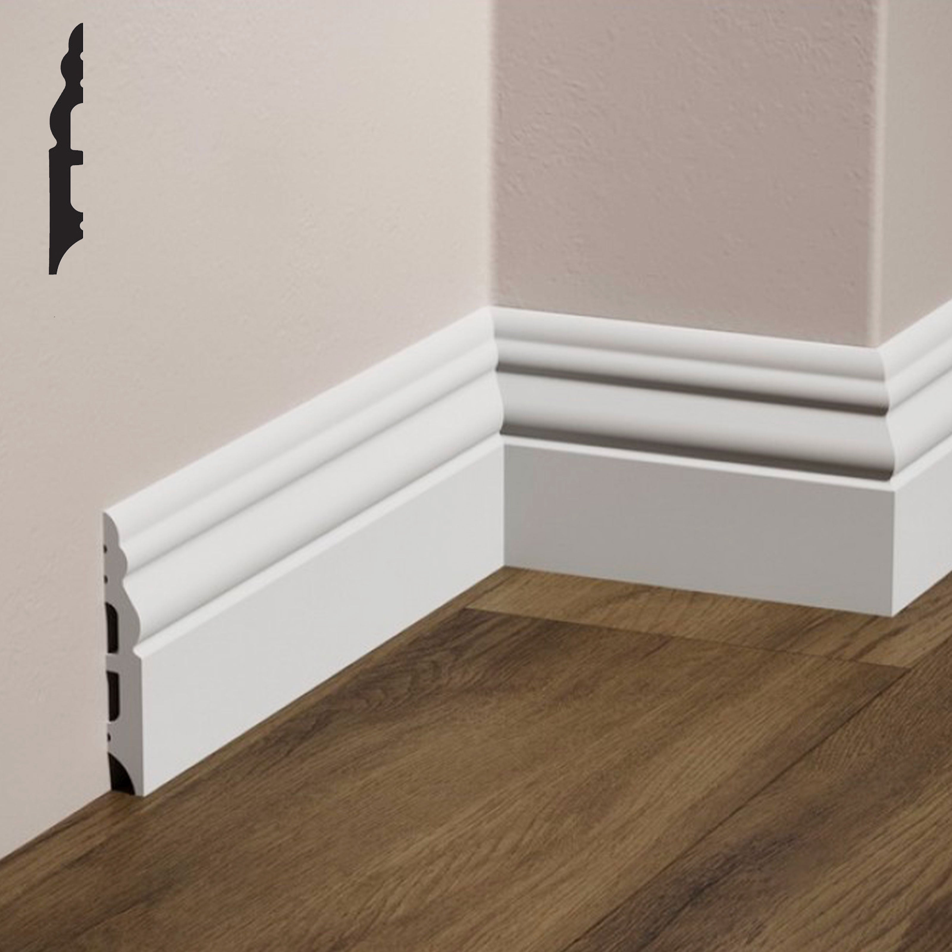 Plinthe DUCALE en FeelingWood-HD POLYMERS 100x14mm - BLANC (prix au ...