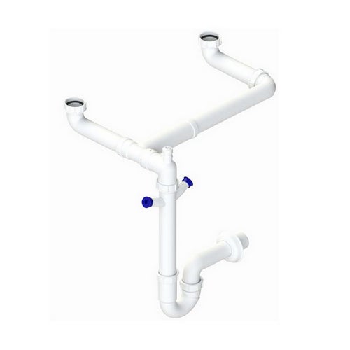 SIPHON AUTONETTOYANT 2 VOIES ET 2 RACCORDS LAVE-VAISSELLE Sortie DN40 ...