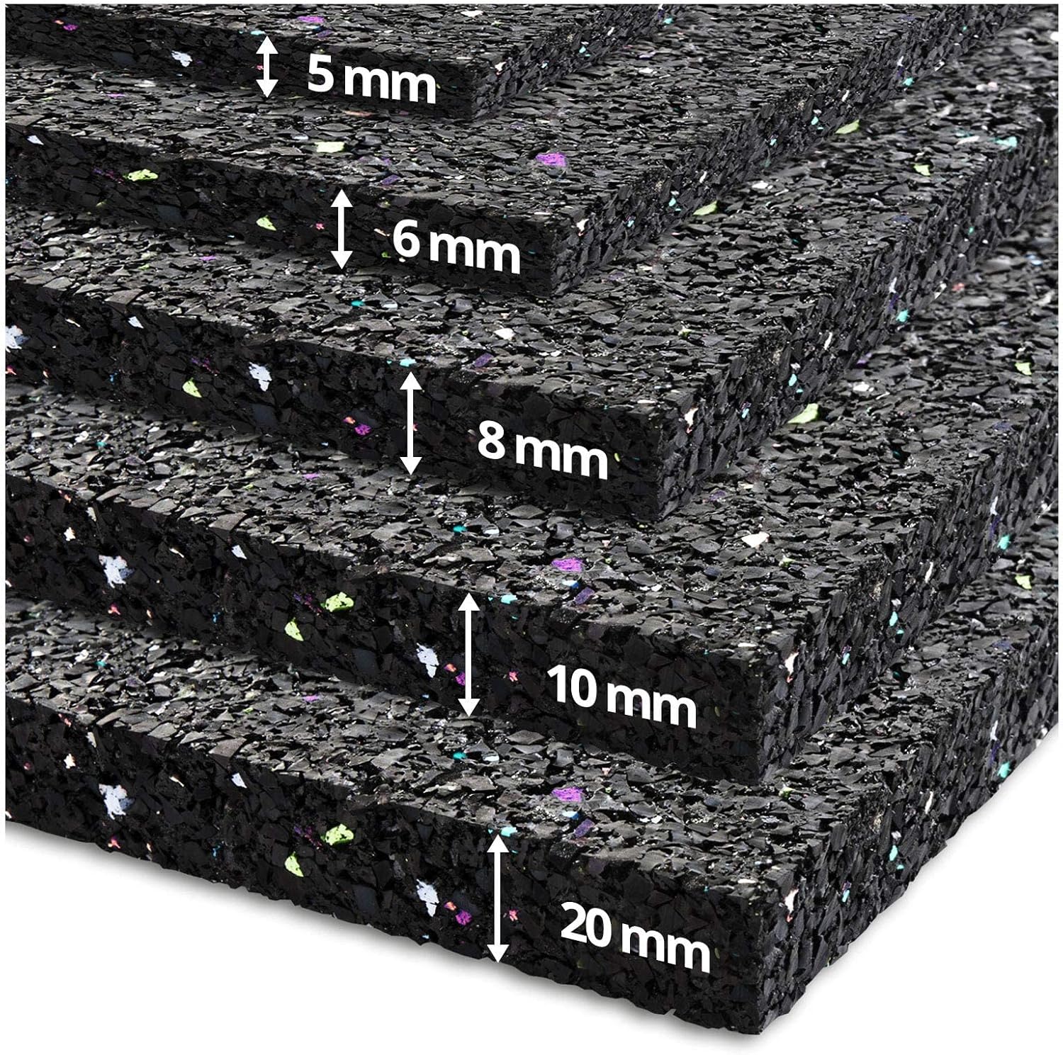 Tapis anti-vibrations absorbant les chocs et le bruit, découpable, 10 ...