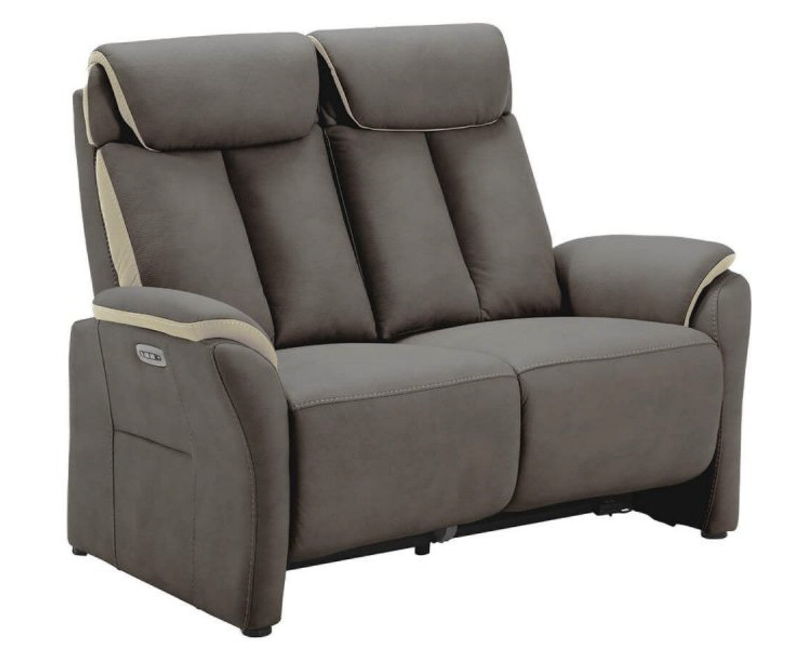 Canapé de relaxation électrique en nubuck Kondort-Couleur Gris foncé-2 ...