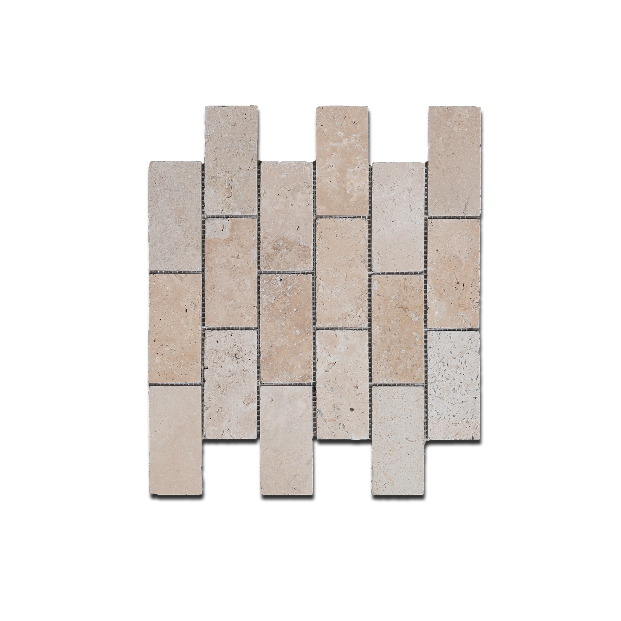 Mosaique sur trame Travertin Classic Coupe Rectangle 4.8 X 10 (10 ...