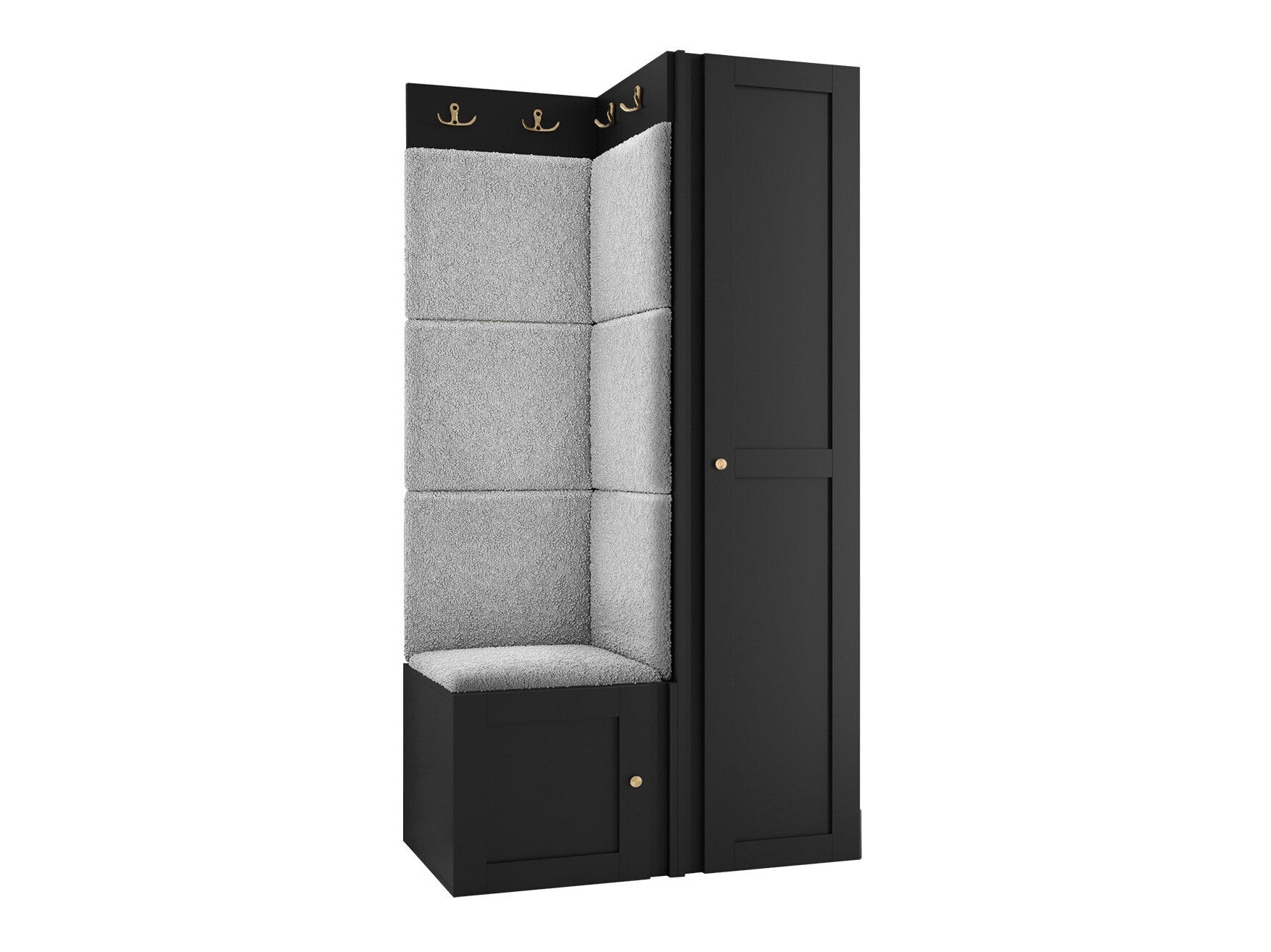 Conjunto de recibidor Hartford 381, 186x82x46cm, Gris claro, Negro, MDF ... Conjunto de recibidor Hartford 381, 186x82x46cm, Gris claro, Negro, MDF ...