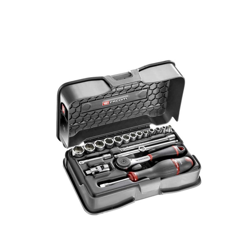 Coffret de douilles FACOM - 1/4 - 6 pans - 19 pcs - R.161-3P6 | Leroy Merlin