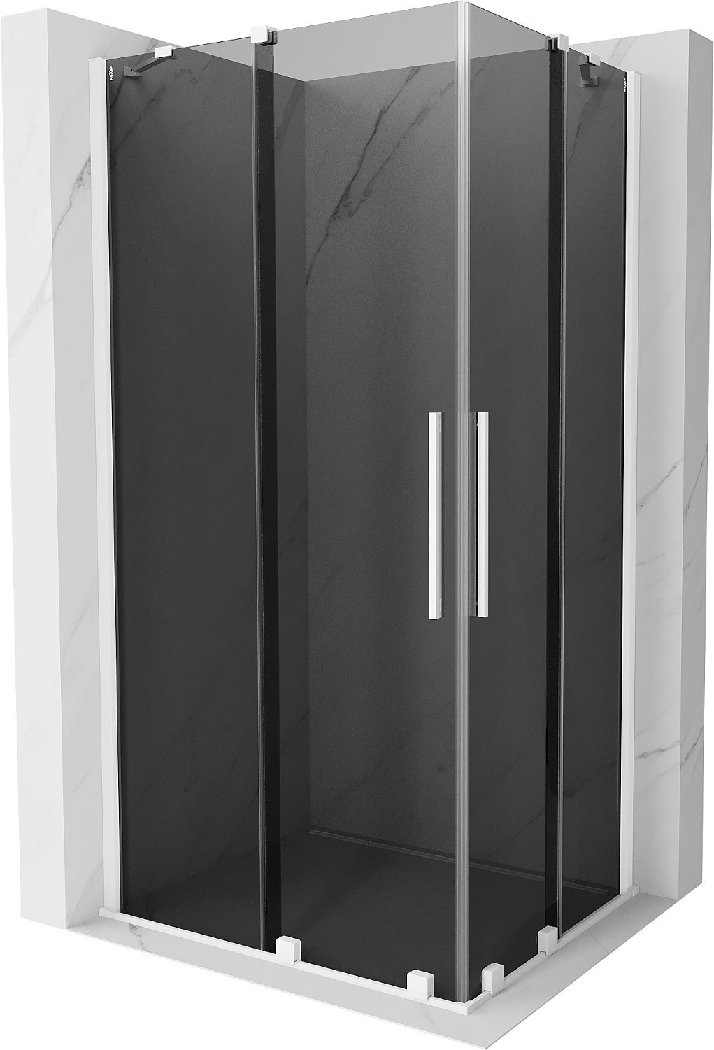Mexen Velar Duo kabina prysznicowa rozsuwana 90 x 80 cm, grafit, biała - 871-090-080-42-20 ...