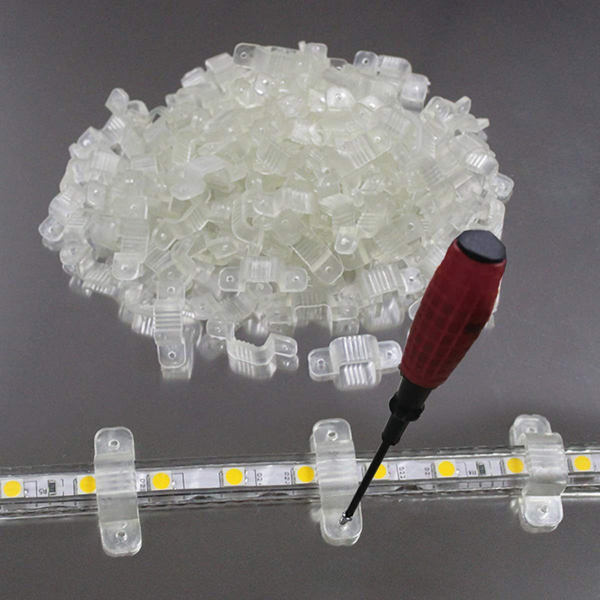 50pcs Clip de Fixation Attache et vis pour Ruban Led Bande Lumineuse ...