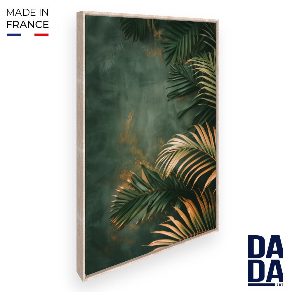Toile encadrée Feuillage tropical luxuriant / 100x140cm / Cadre Effet ...