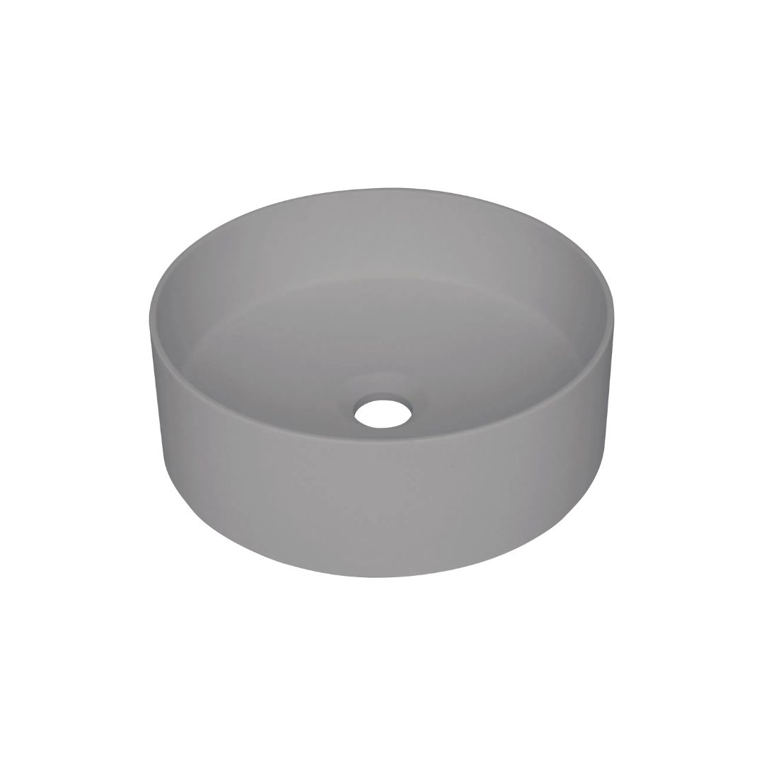 Lavabo rond en granit avec plan de travail Ø36 cm gris métallisé ...