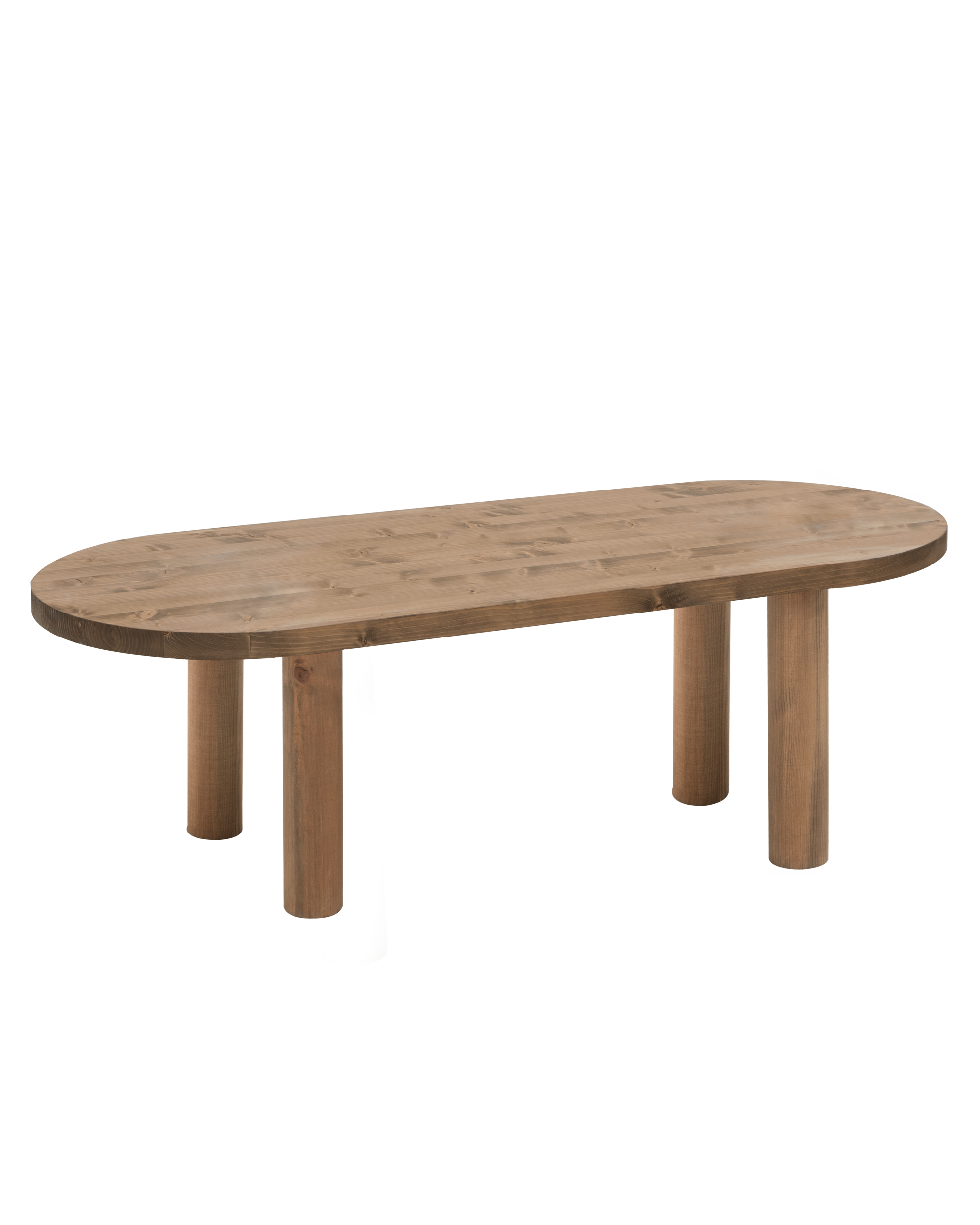 Table basse ovale en bois massif Decowood avec quatre pieds en couleur ...