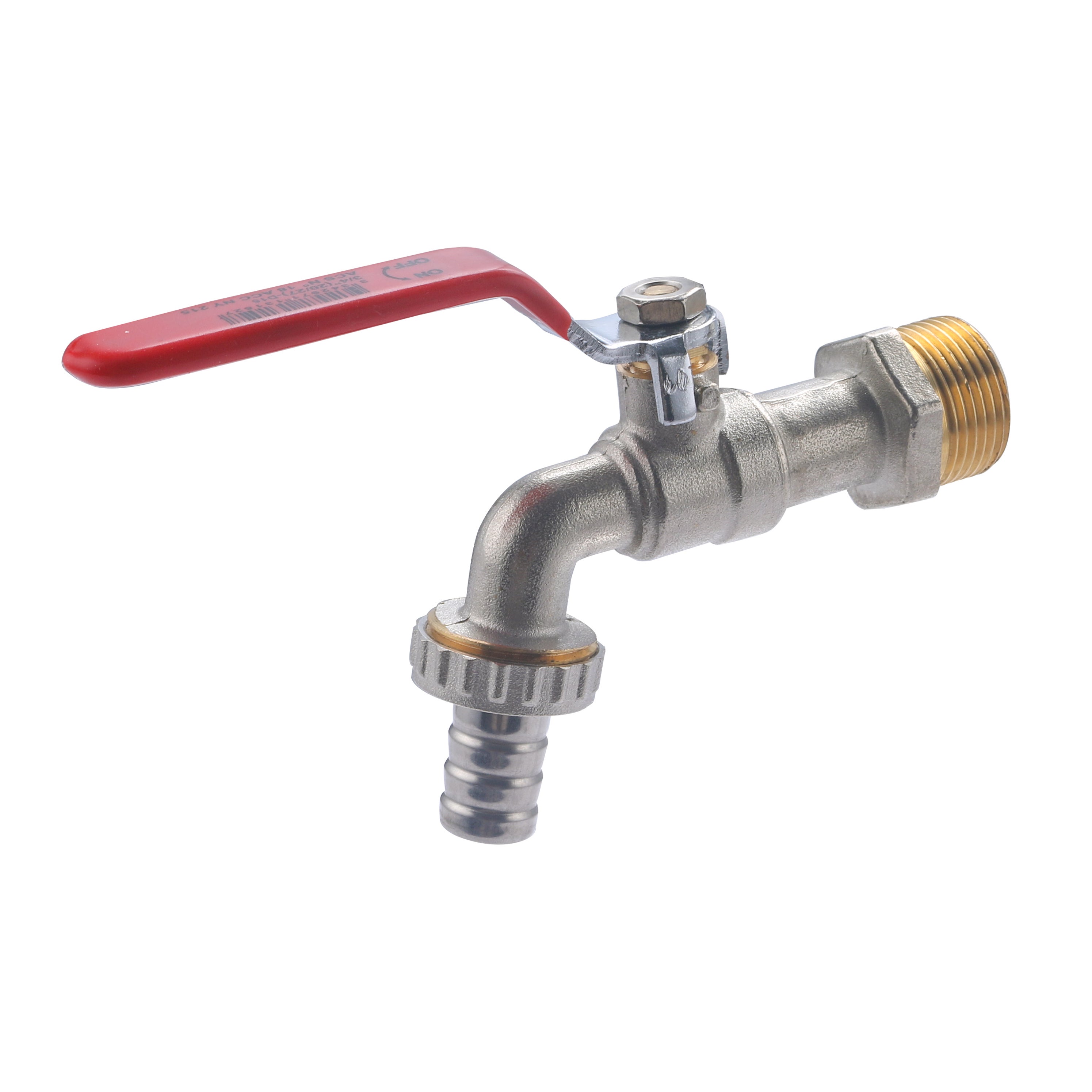 Rubinetto esterno 1/4 giro maschio 20x27 - maschio 20x27 + attacco naso ...