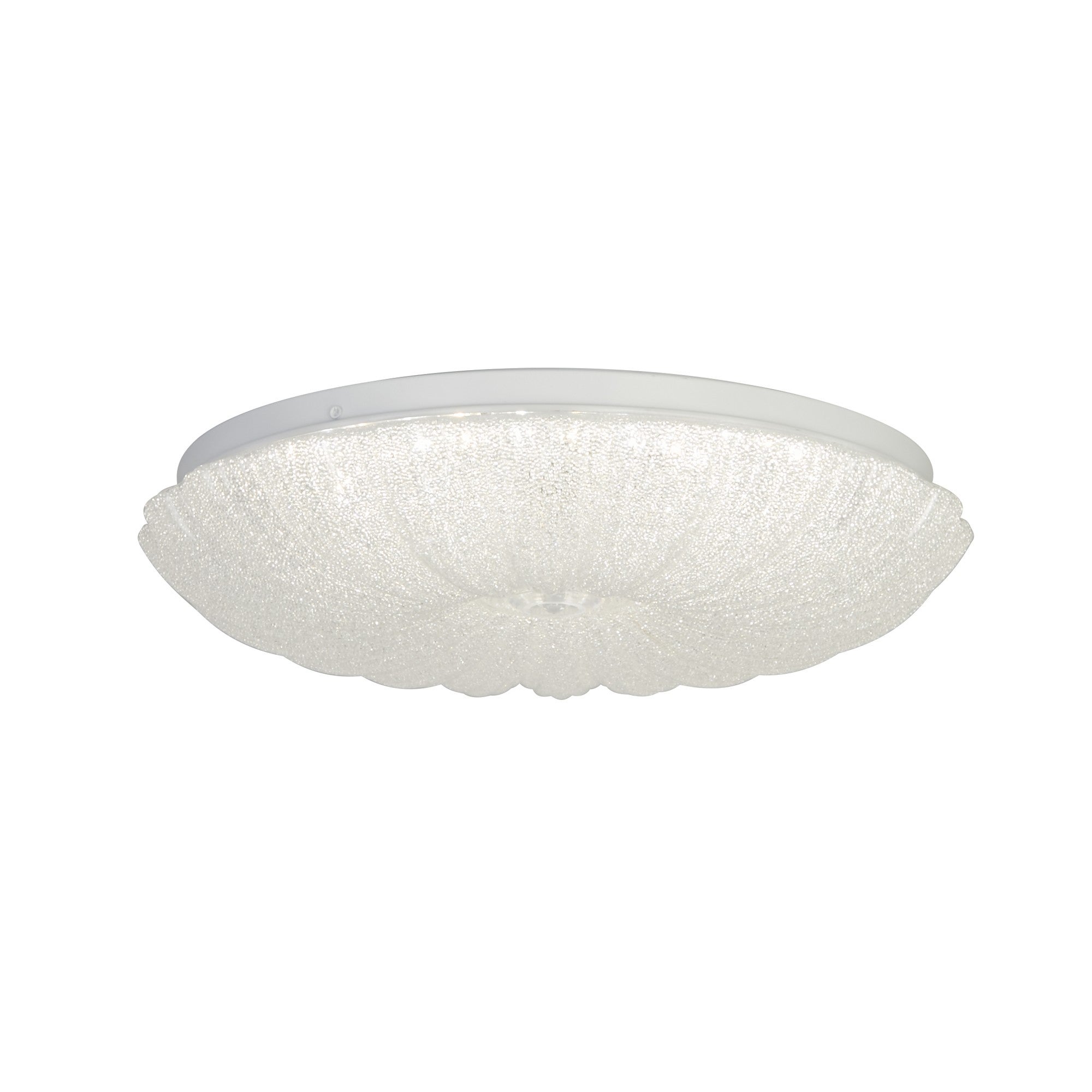Plafonnier Rond metal chrome, Cristal sablé clair 18w 2425 Lumens 3 ...
